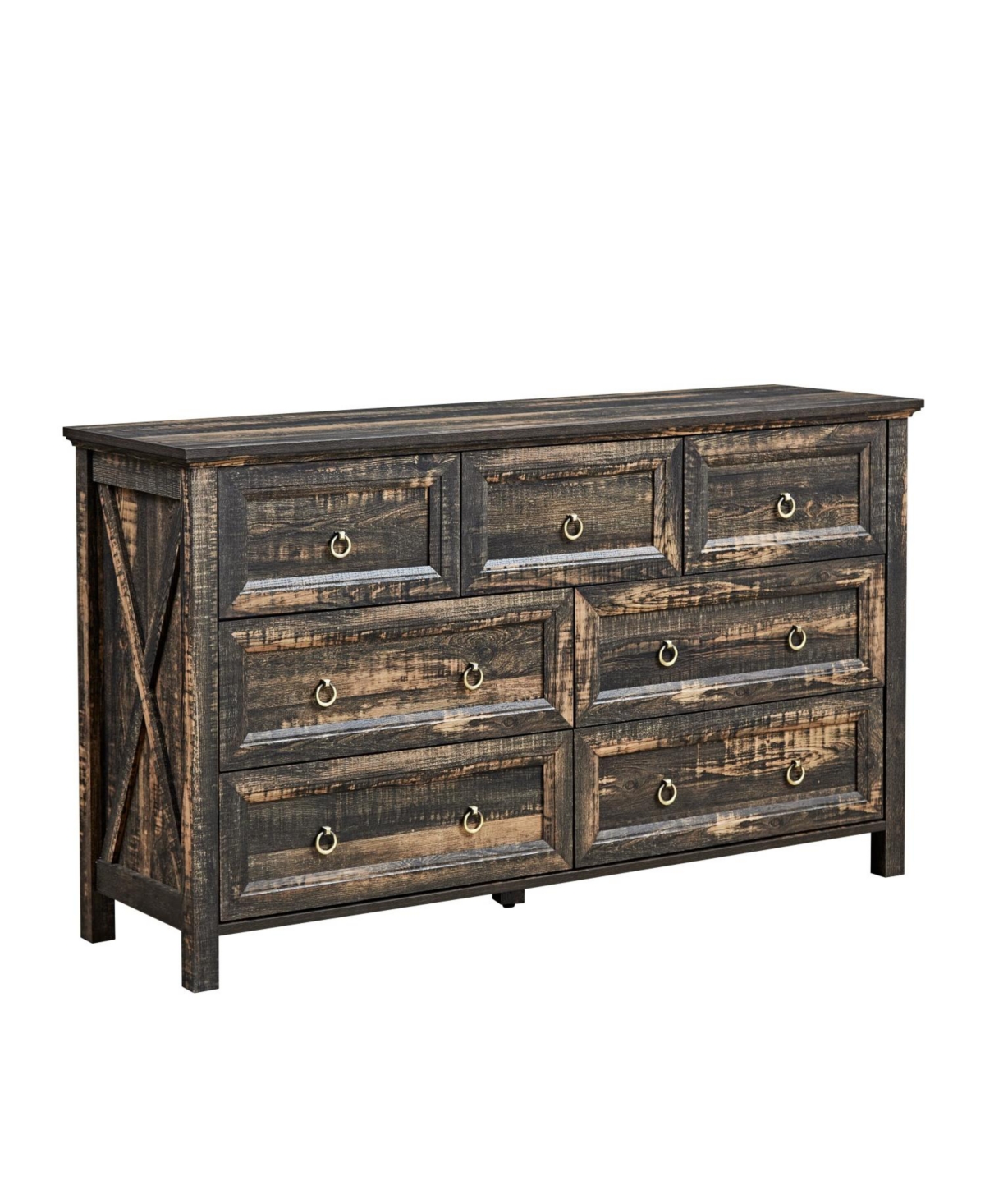 Click here for Streamdale Rustic 7-Drawer Farmhouse Dresser - Dar... prices