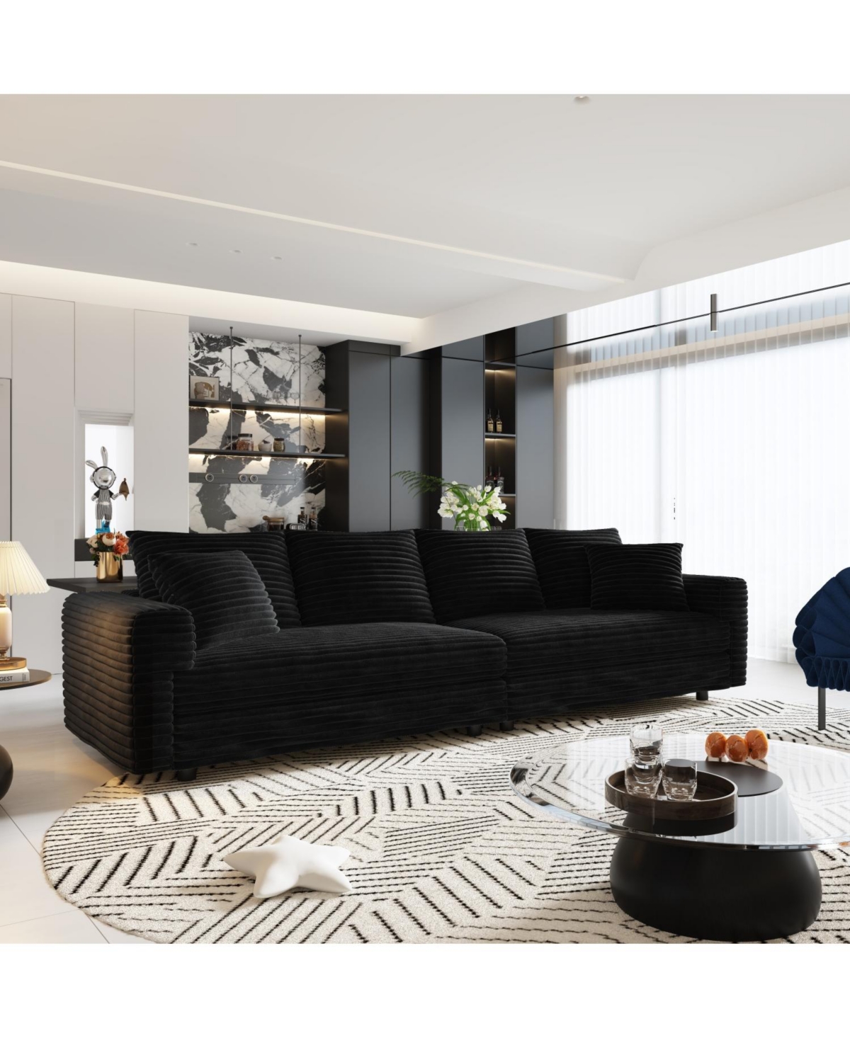 Click here for Streamdale Plush Corduroy 4-Seat Sofa Cloud Couch... prices