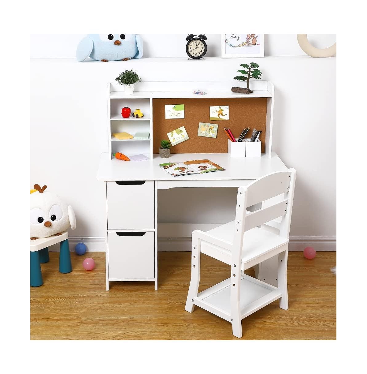 Click here for Gaomon Kids Study Desk with Chair  White Desk Set... prices