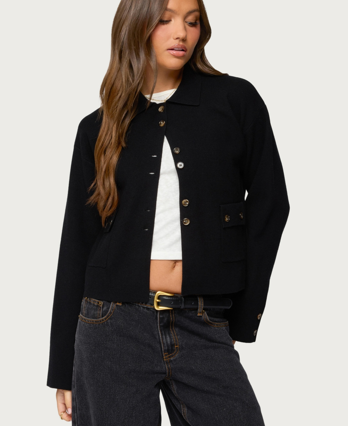 Click here for Edikted Womens Lorne Knit Jacket - Black prices