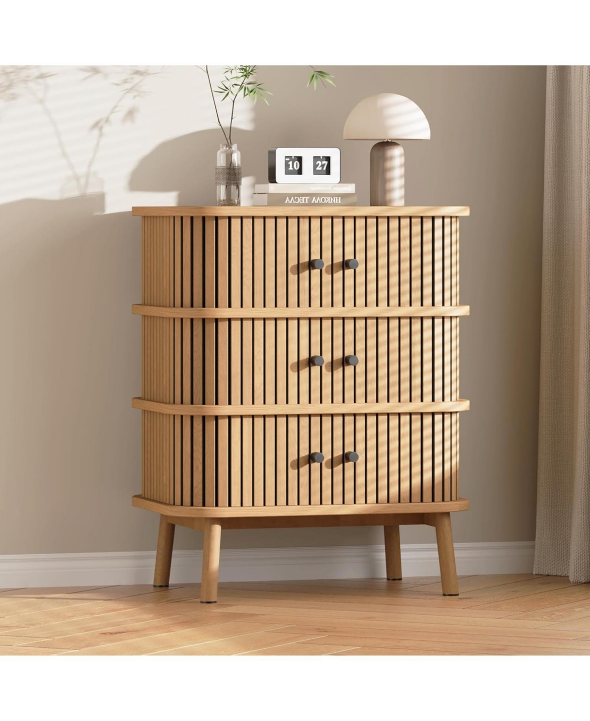 Click here for gaomon Mid-Century 3-Drawer Bedroom Dresser  Wicke... prices