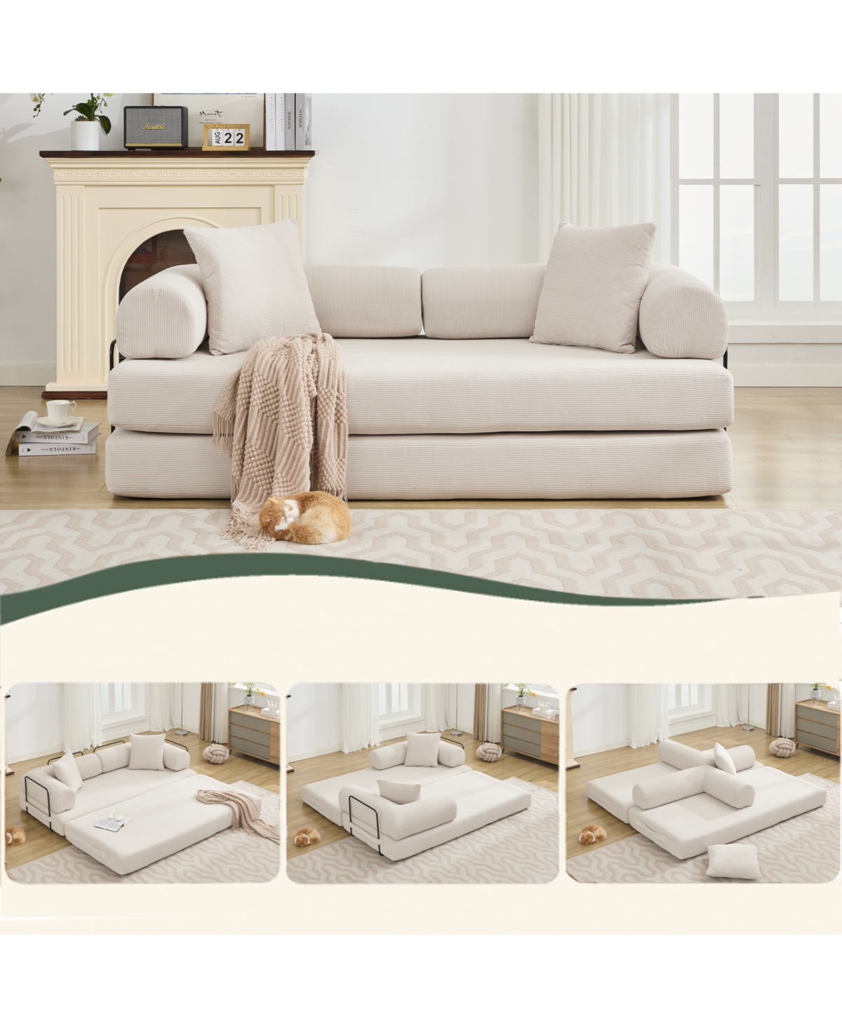 Click here for Streamdale Furniture Corduroy Oversized Folding Sl... prices