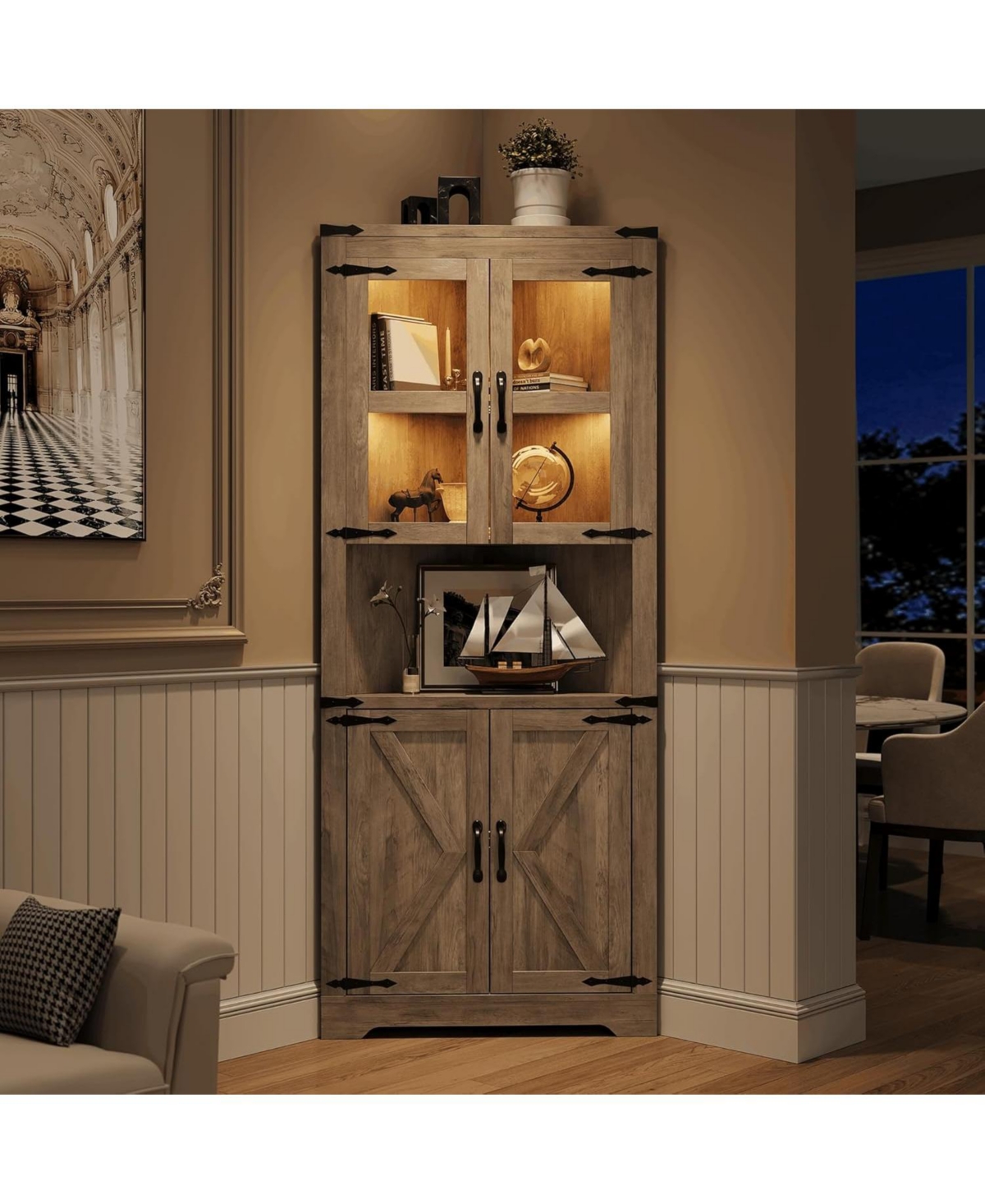 Click here for Gaomon 67" Tall Corner Storage Cabinet with L... prices