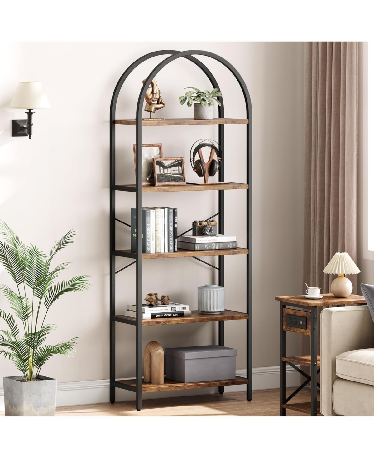 Click here for gaomon Arched 5-Tier Bookshelf  Modern Bookcase wi... prices
