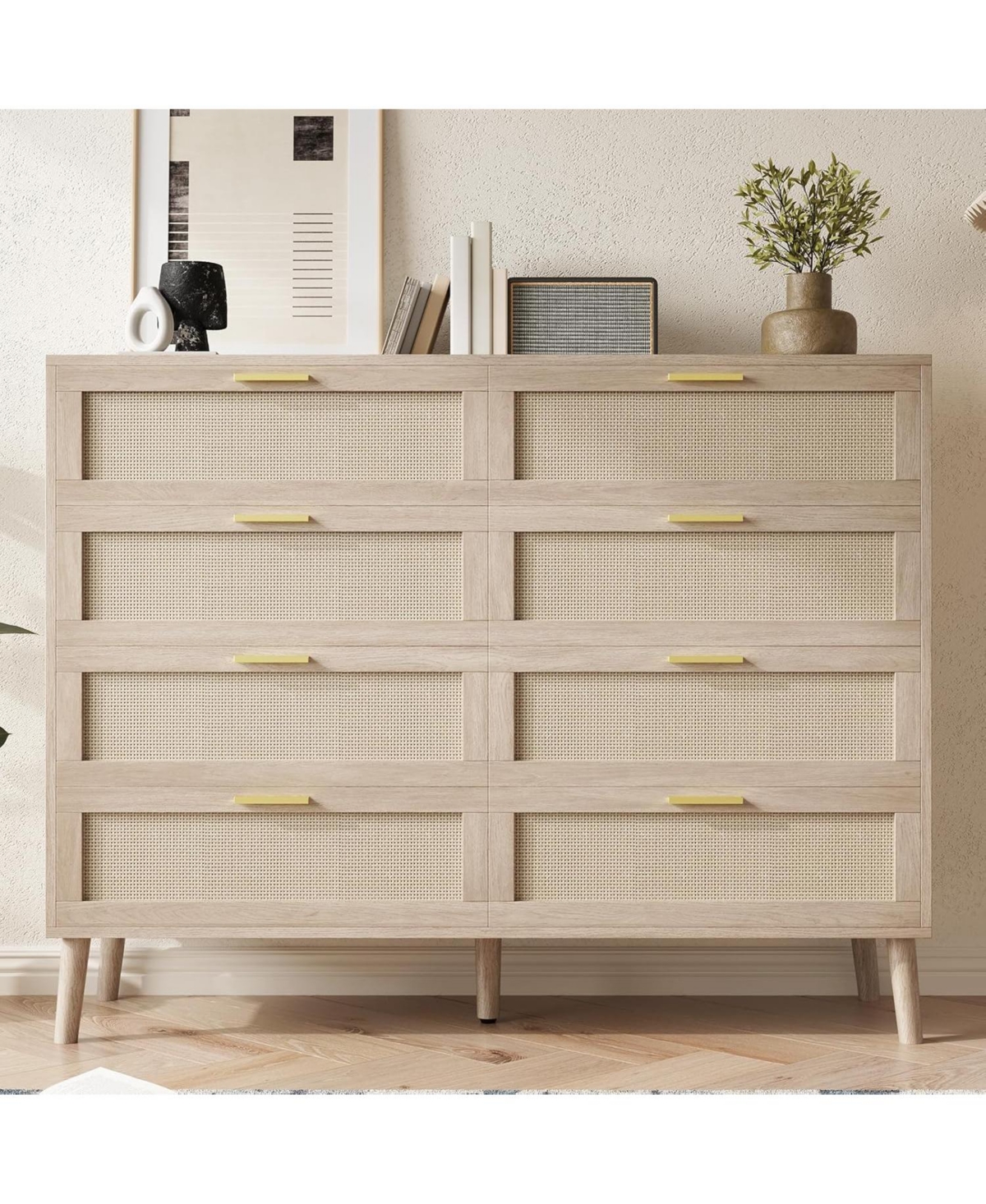 Click here for gaomon 8 Drawer Oak Dresser for Bedroom  Natural R... prices