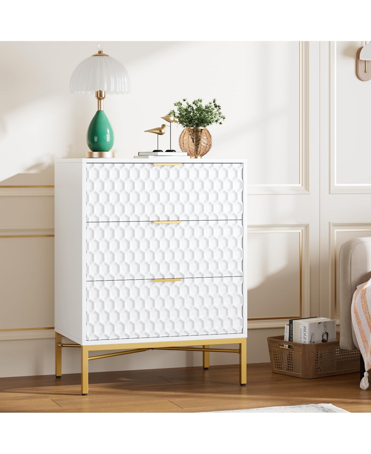 Click here for gaomon Modern 3 Drawer Dresser  Nightstand with Wi... prices