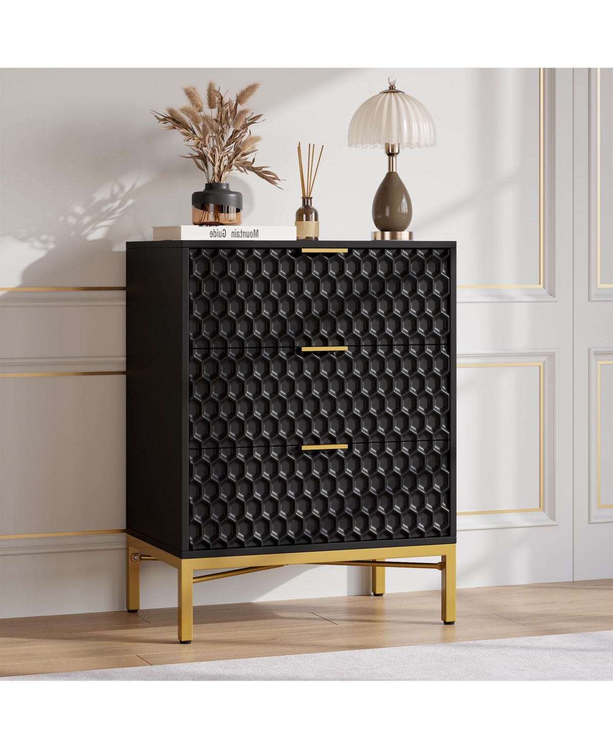 Click here for gaomon Modern 3 Drawer Dresser  Nightstand with Wi... prices