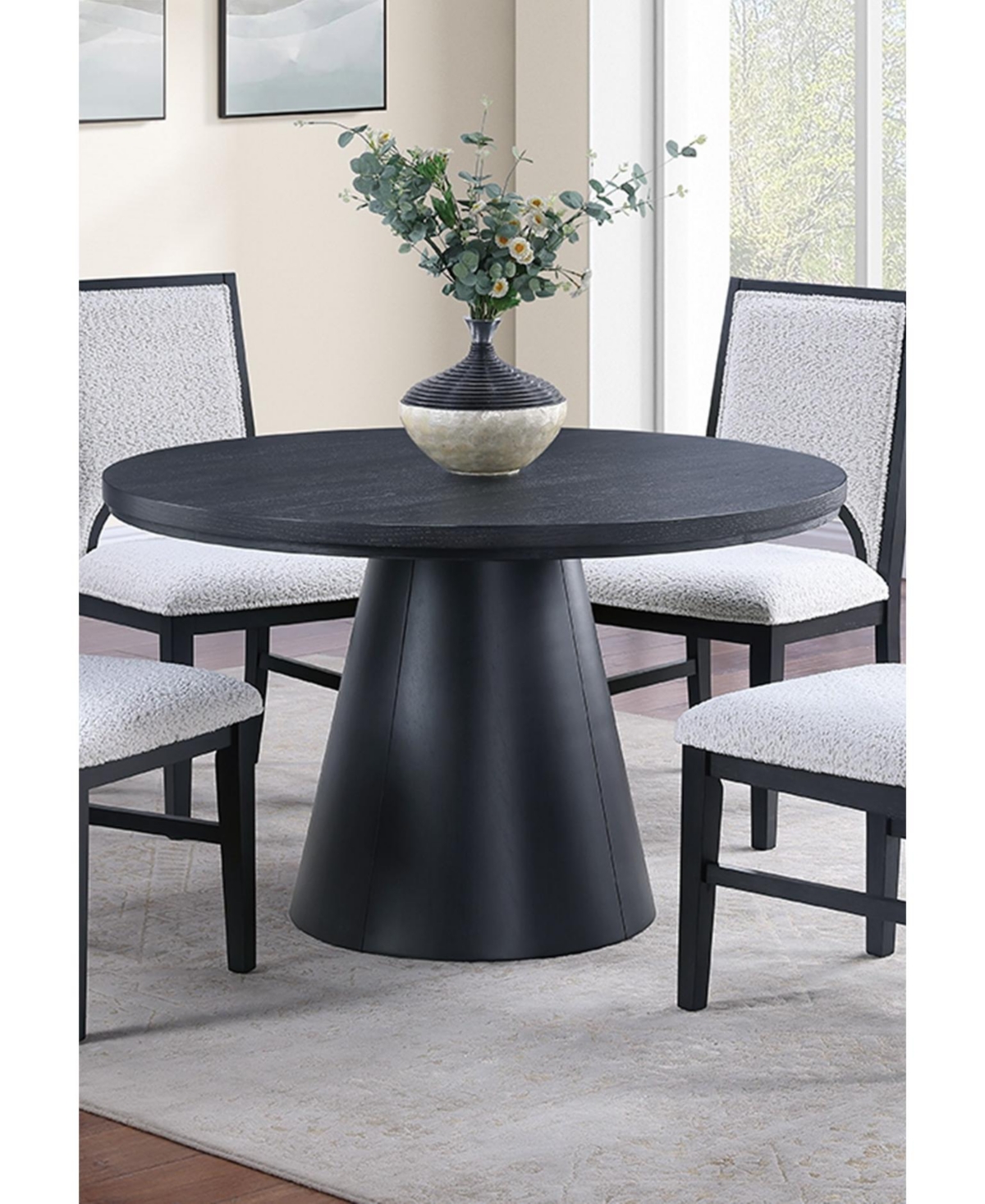 Click here for Lovmor 1pc Round Table Unique Cone-Shaped Base Bla... prices