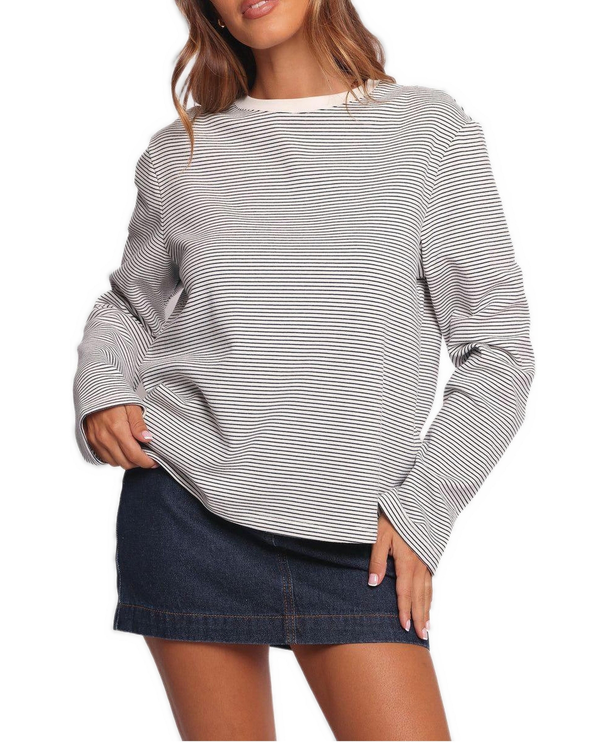 Click here for Petal and Pup Womens Ruva Long Sleeve Tee - Navy w... prices