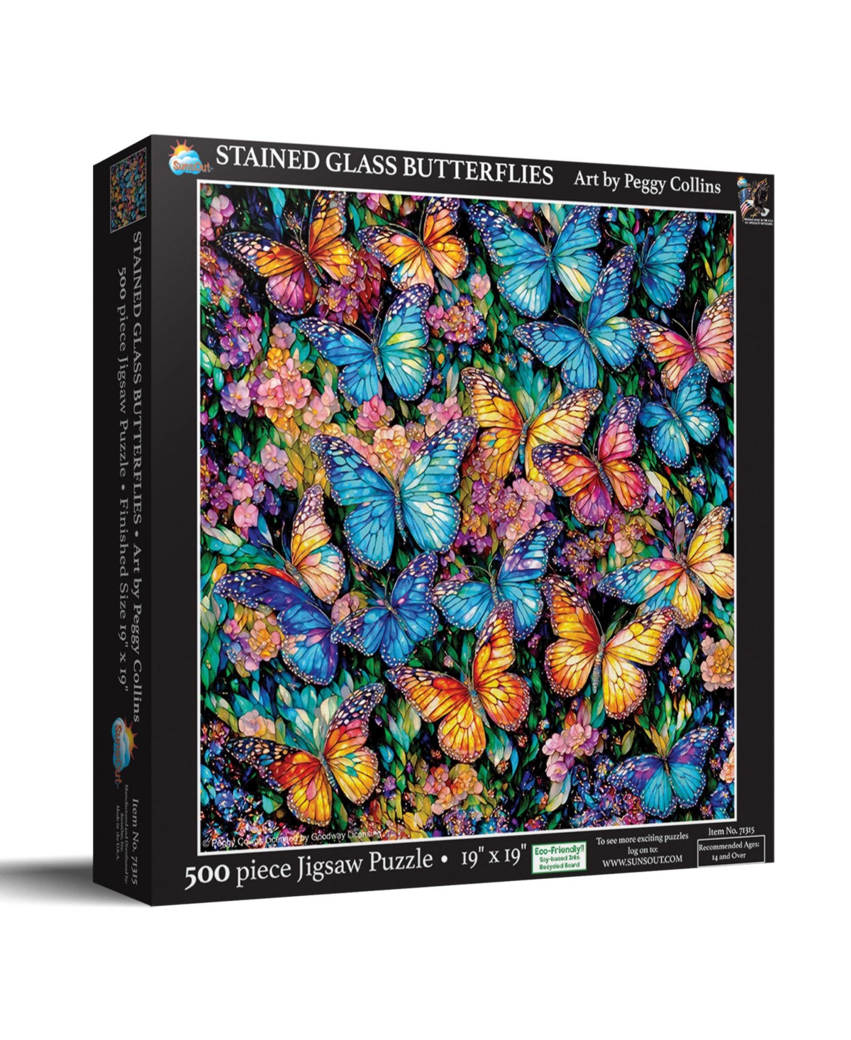 Click here for SunsOut Stained Glass Butterflies 500 piece Jigsaw... prices