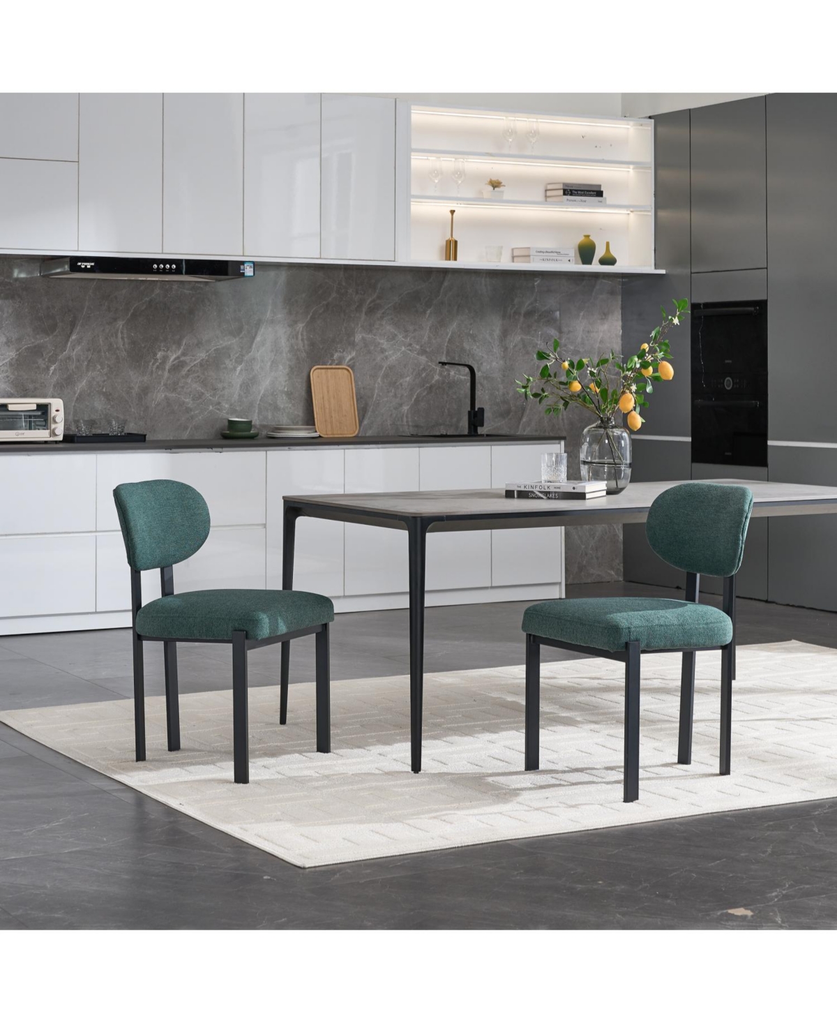 Click here for Streamdale Furniture Boucle Dining Chairs Set of 2... prices