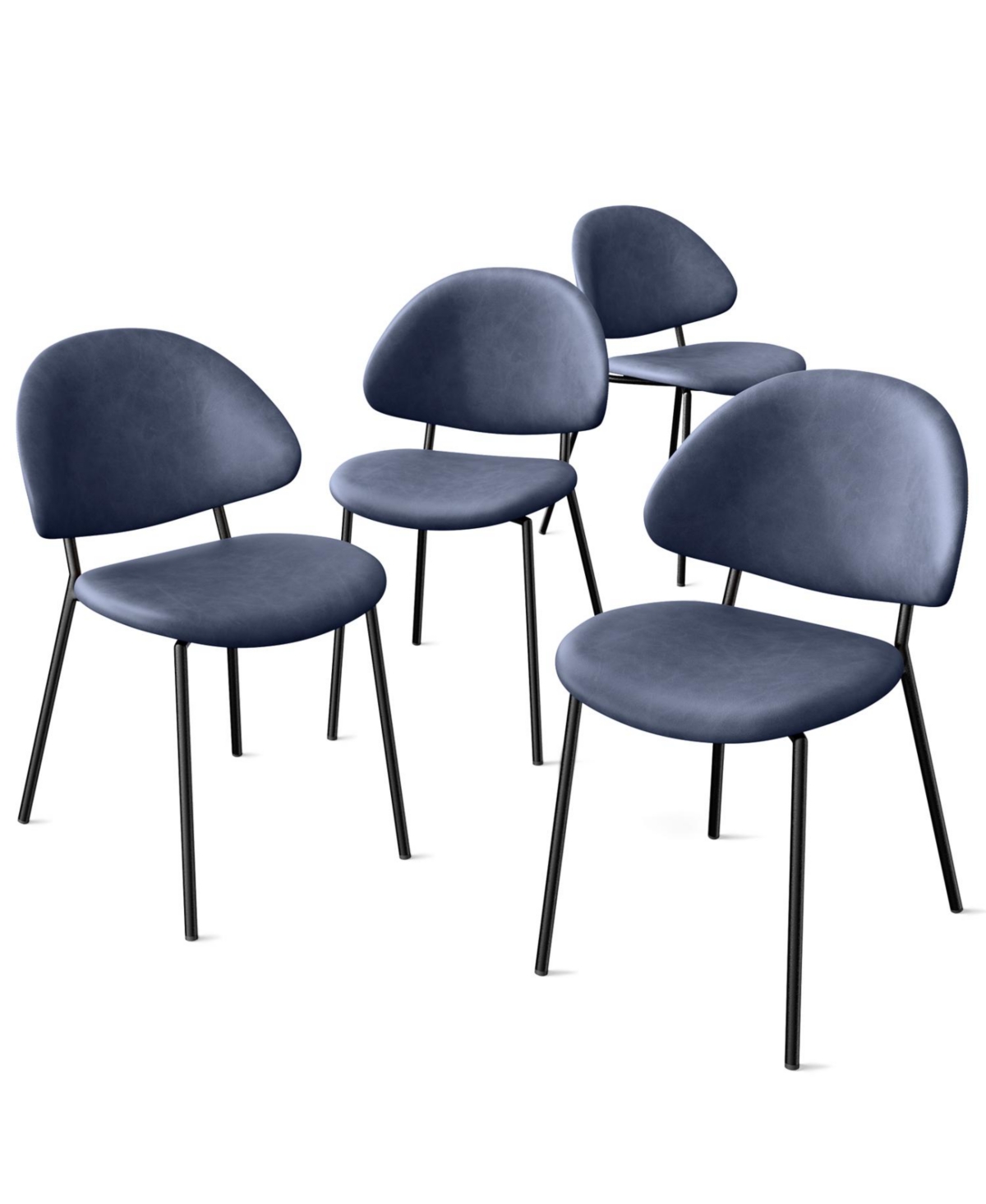 Click here for Streamdale Furniture Blue Pu Leather Dining Chairs... prices
