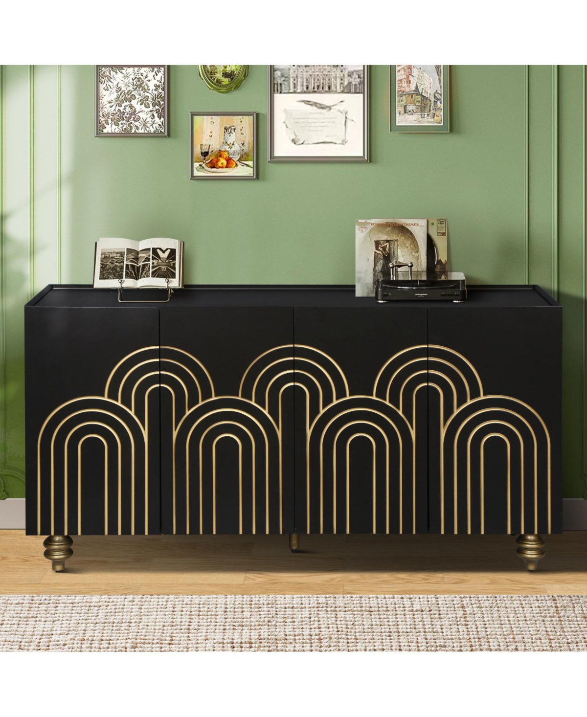 Click here for Streamdale Furniture Streamdale Black Fluted Sideb... prices