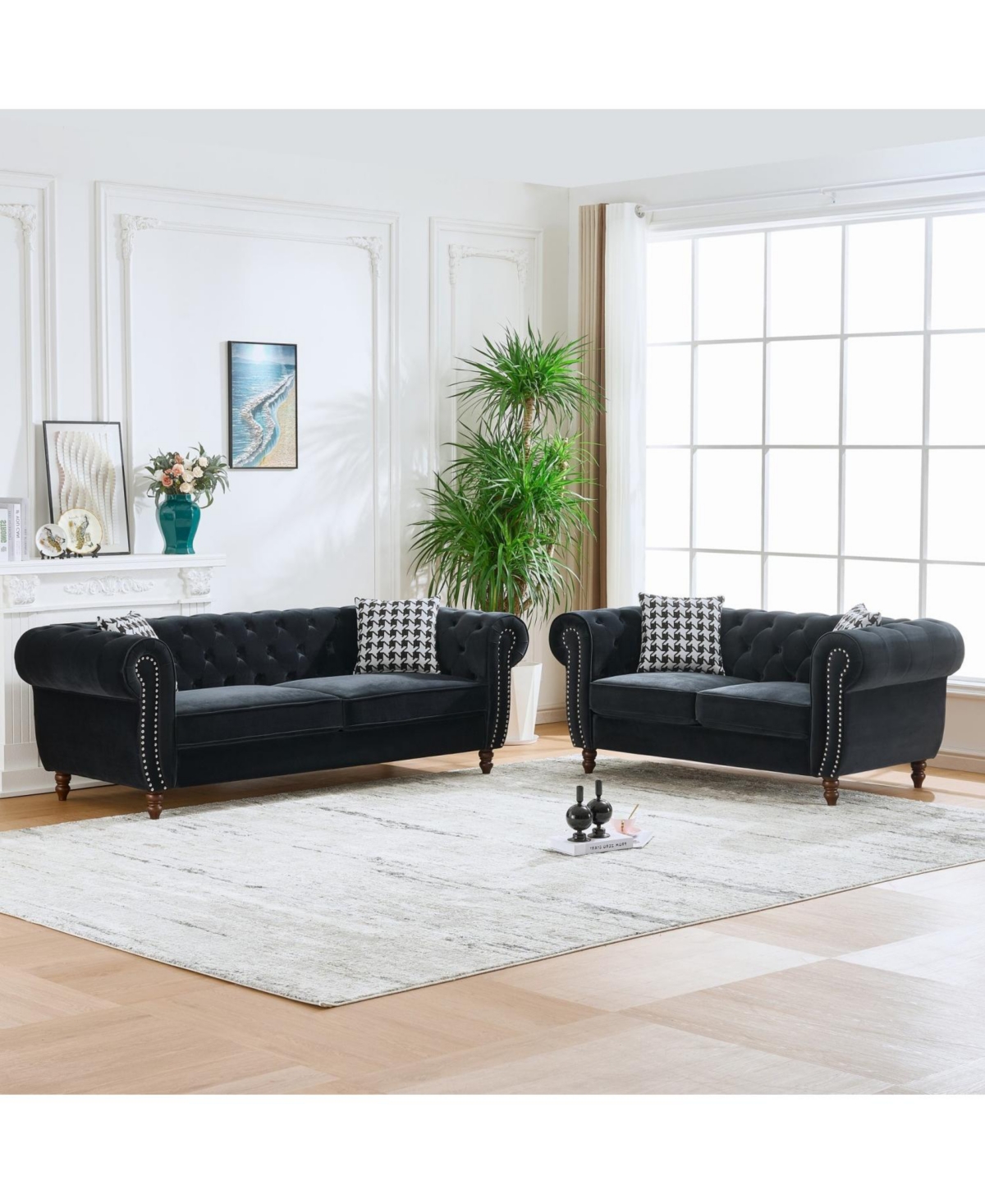 Click here for Streamdale Furniture Chesterfield Velvet Sofa Set... prices