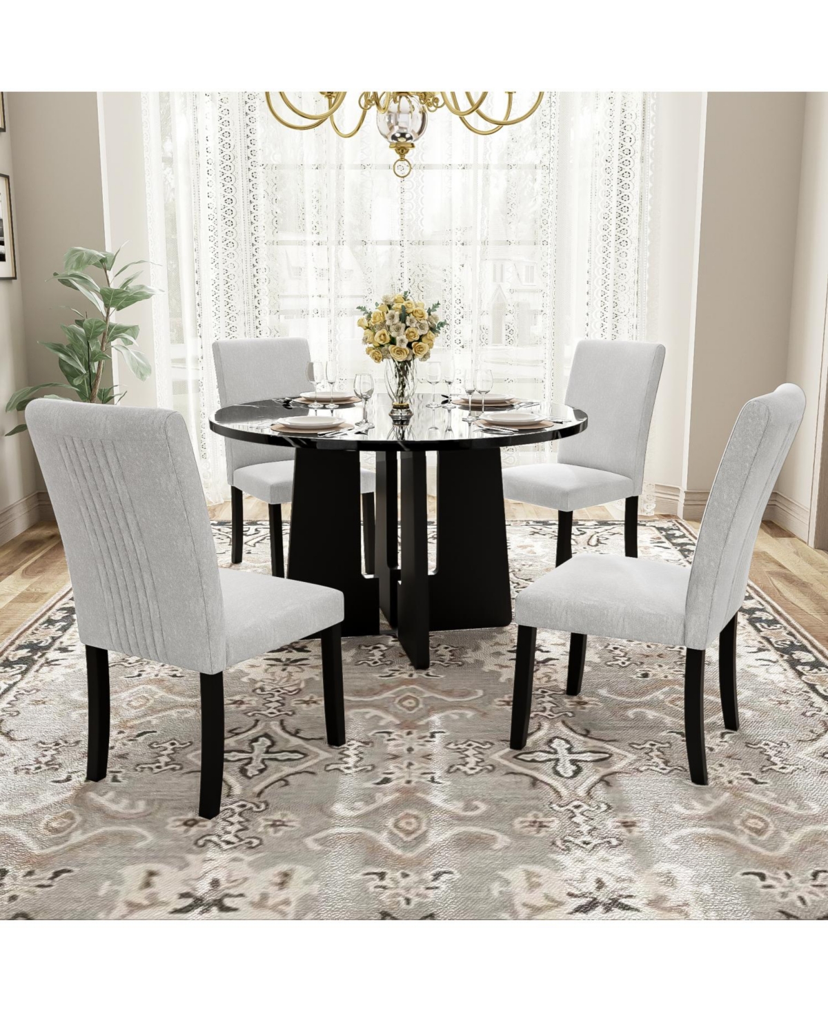Click here for Streamdale Furniture 5-Piece Round Dining Set Chai... prices