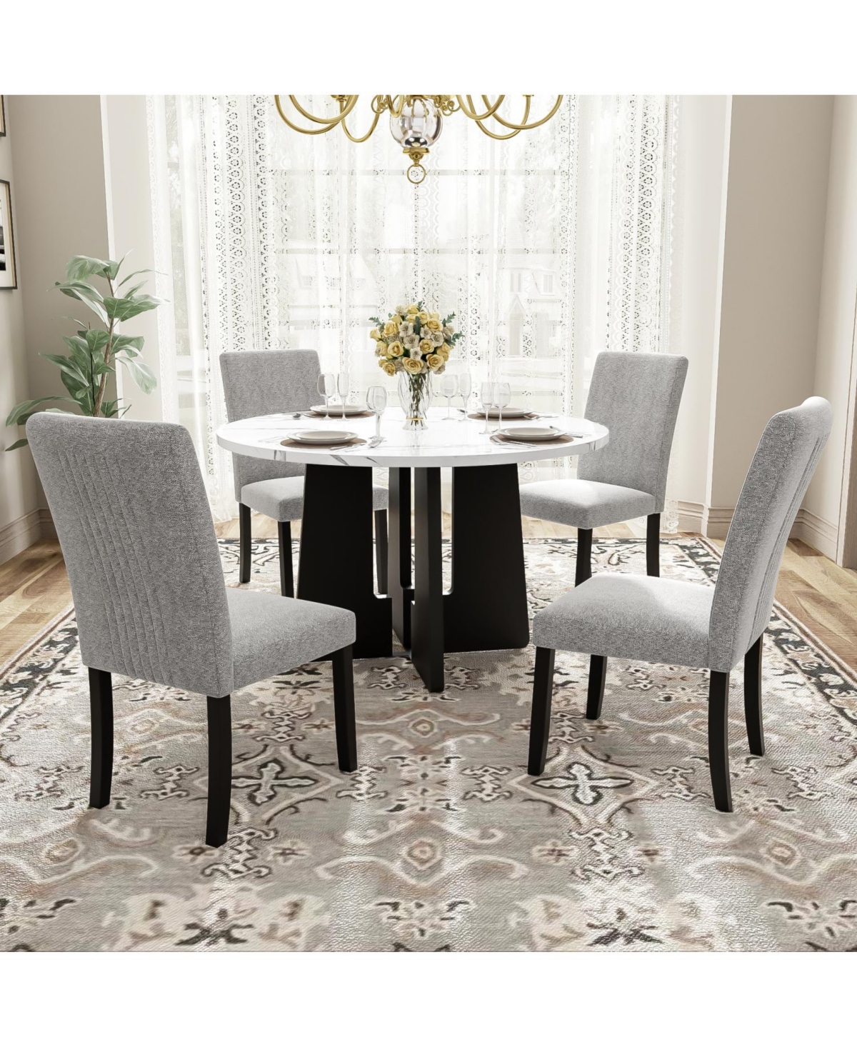 Click here for Streamdale Furniture 5-Piece Round Dining Set Chai... prices