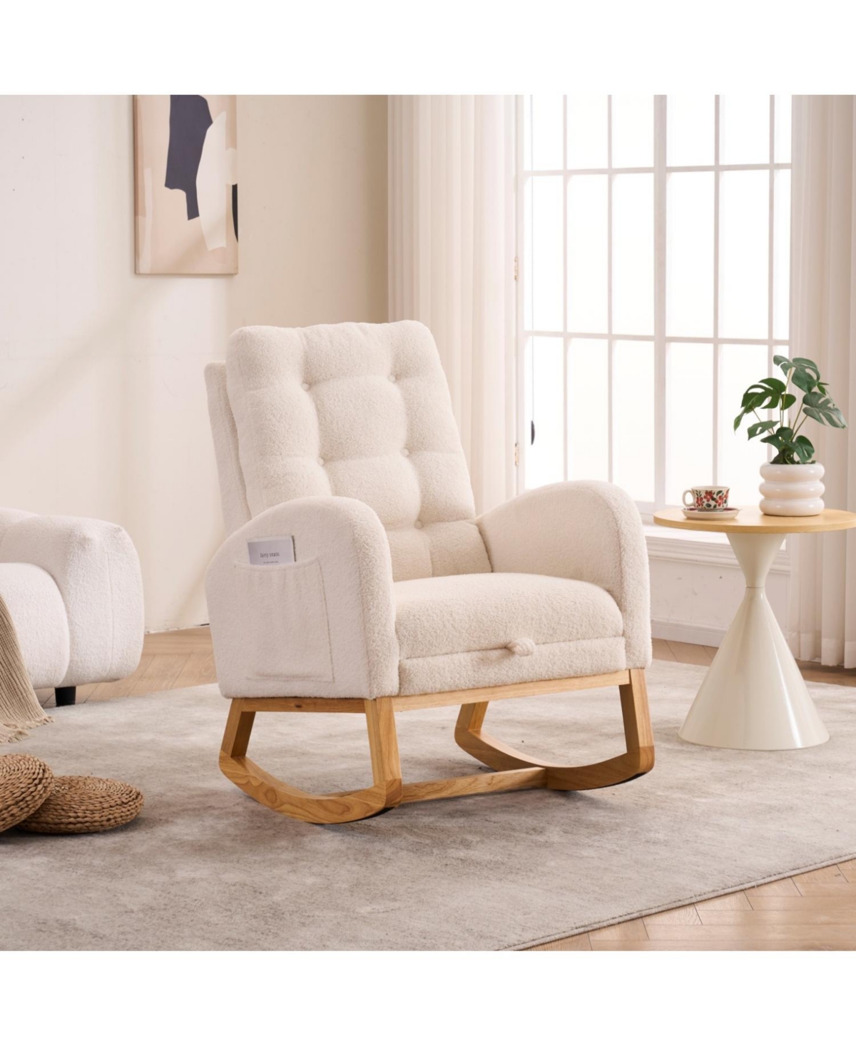 Click here for Streamdale Furniture Cream White Plush Rocking Cha... prices