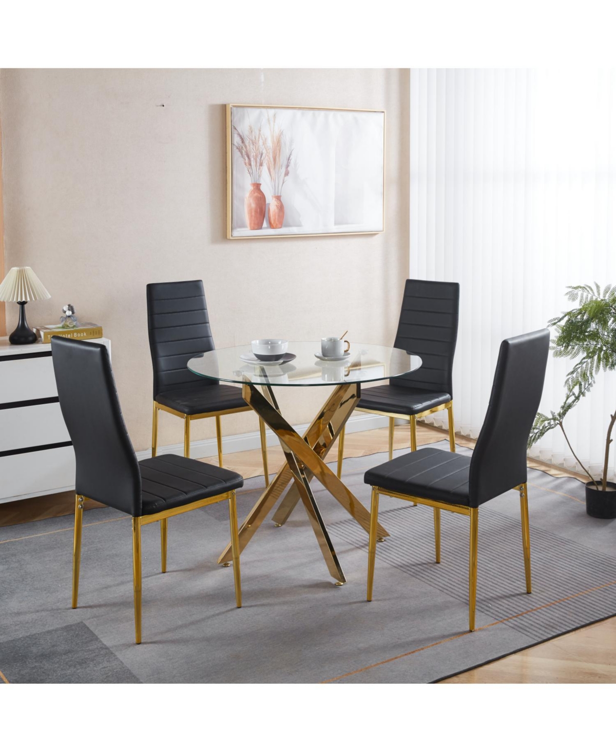 Click here for Streamdale Furniture Mid-Century Glass Top Dining... prices