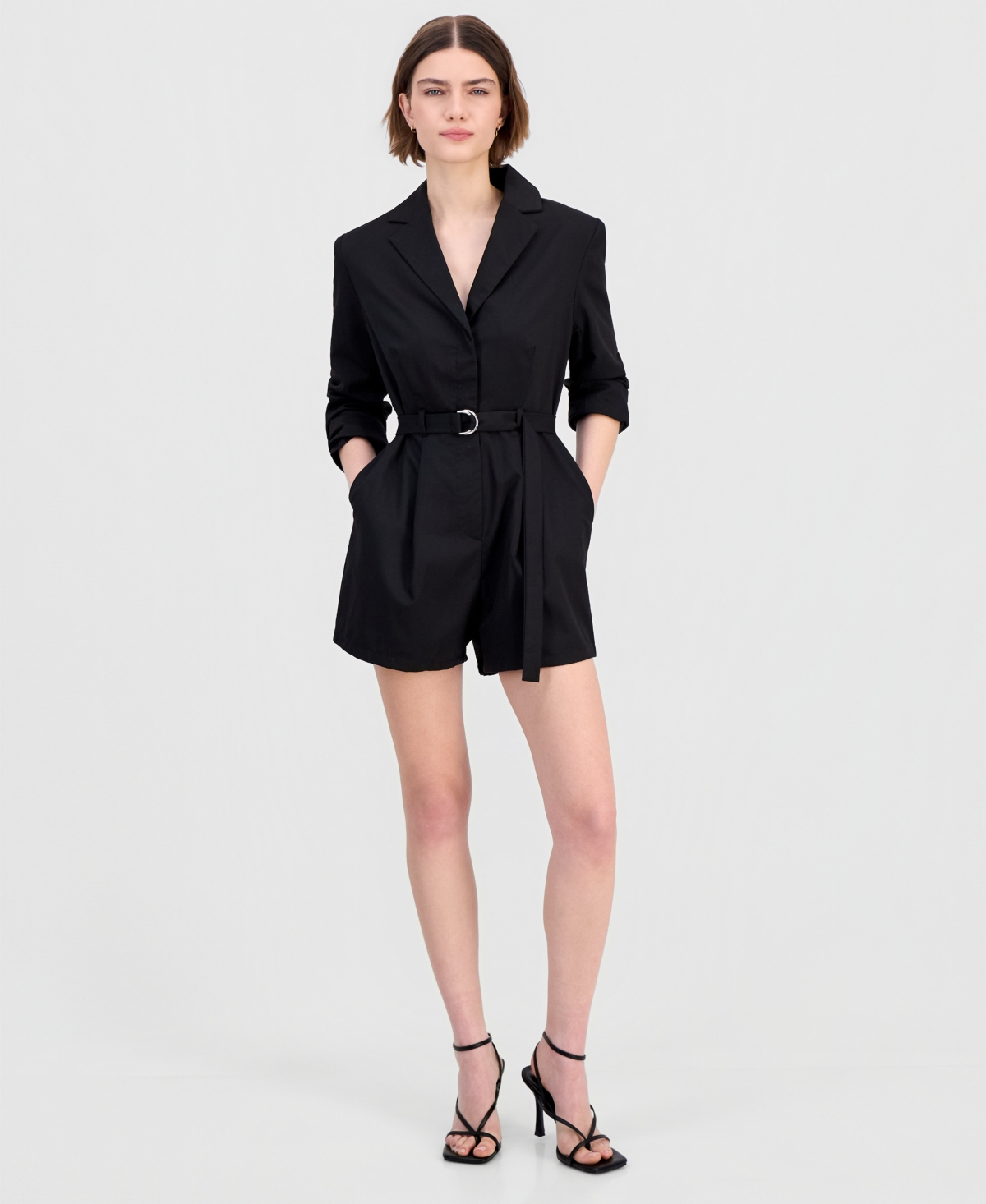 Click here for Bar Iii Womens Belted Blazer Romper  Macys Exclusi... prices