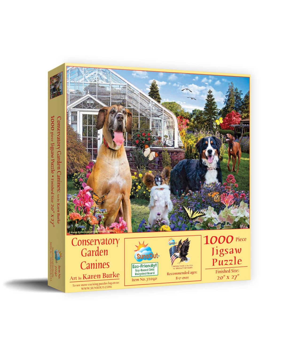 Click here for SunsOut Conservatory Garden Canines 1000 piece Jig... prices