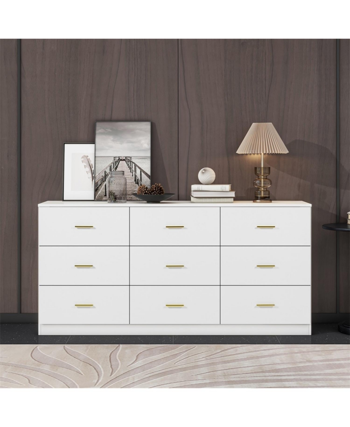 Click here for Streamdale Furniture Modern White 9-Drawer Dresser... prices