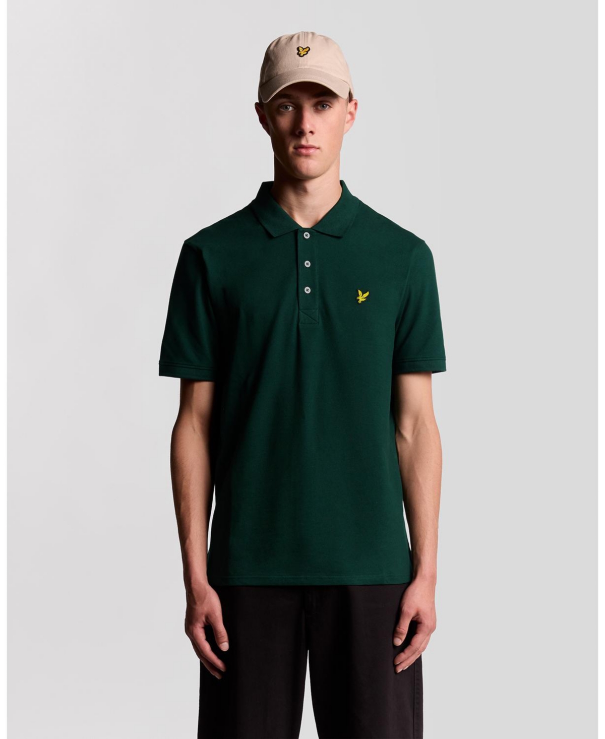 Click here for Lyle & Scott Mens Plain Polo Shirt - Dark green prices