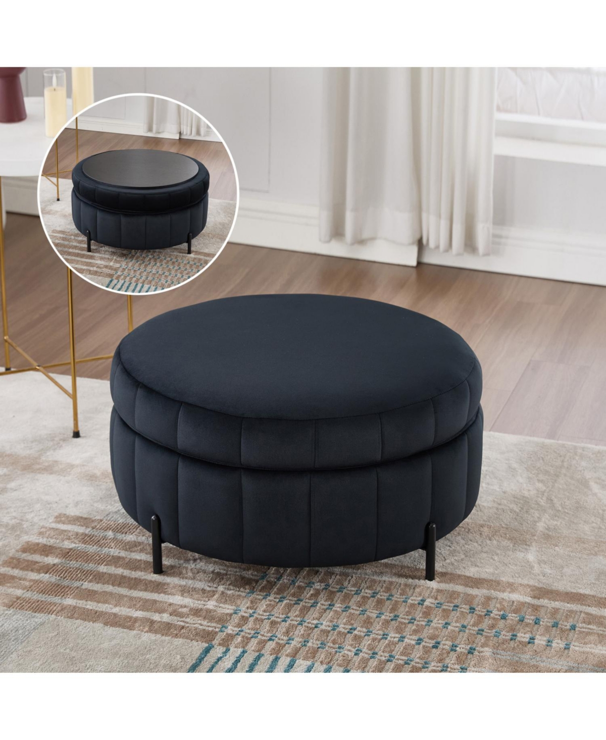 Click here for Streamdale Furniture 31.5" Velvet Storage Ott... prices