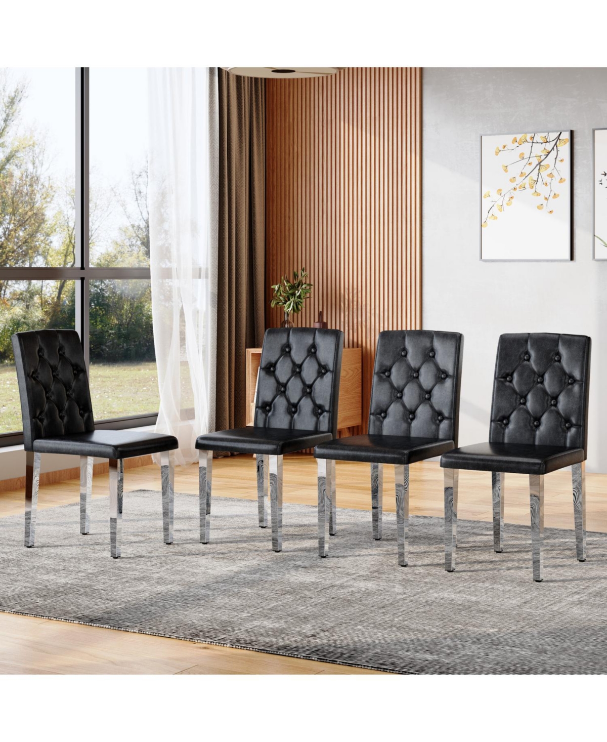 Click here for Streamdale Furniture Pu Dining Chairs  Legs (4-Pac... prices