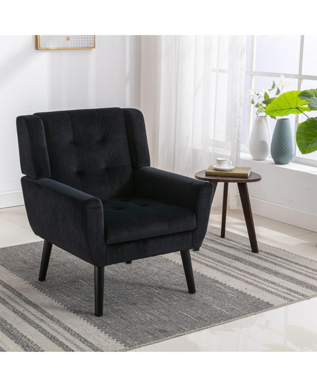Click here for Streamdale Furniture Velvet Accent Chair with Legs... prices