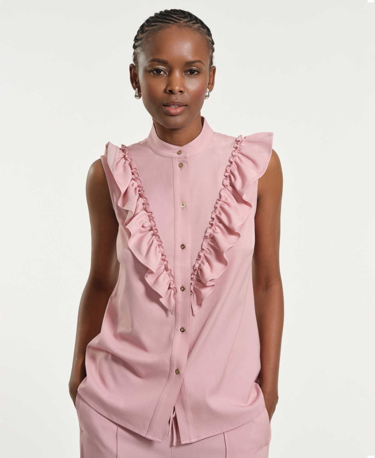 Click here for Isaac Mizrahi Womens Mandarin Collar Top - Light P... prices