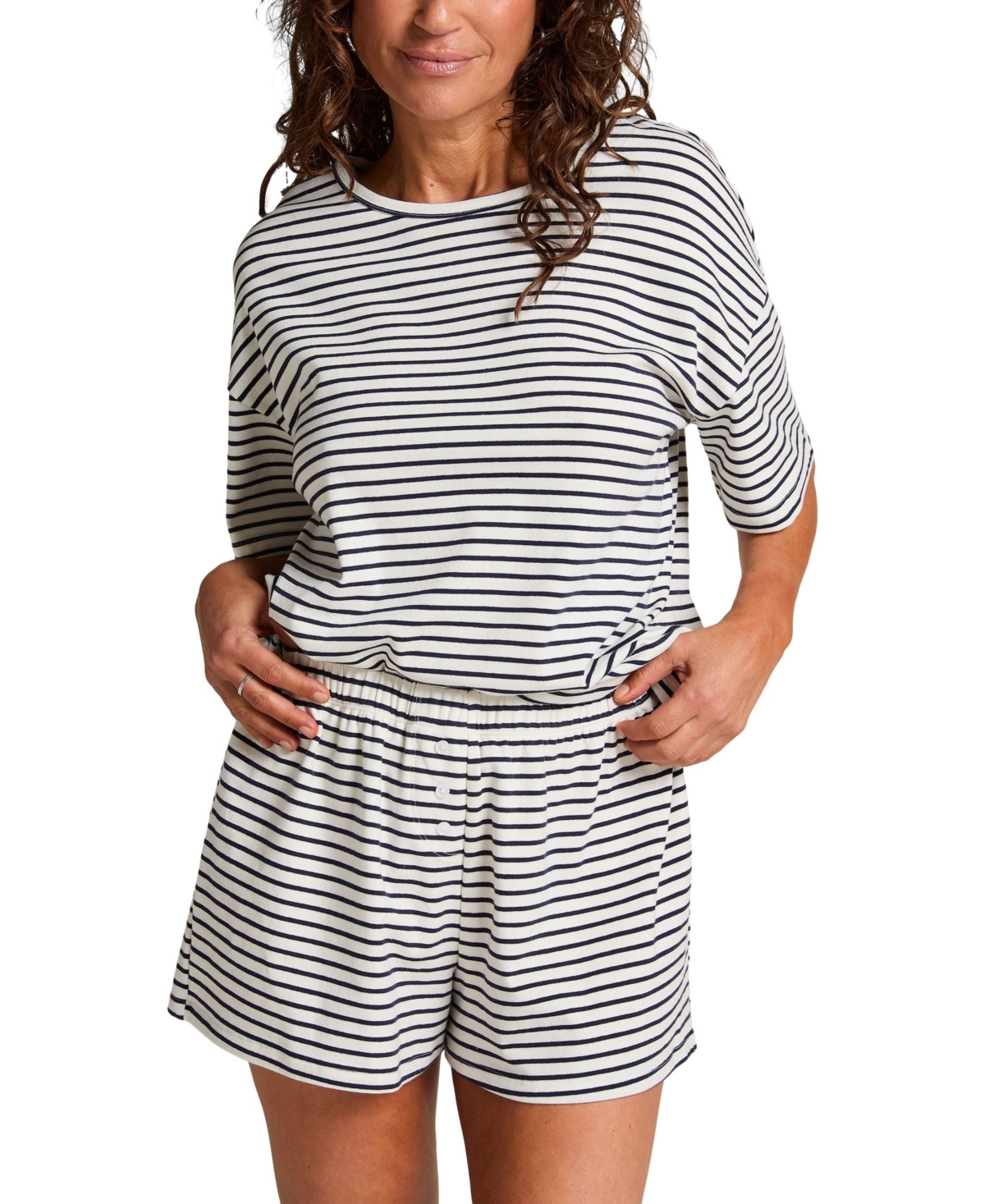 Click here for Hunkemoller Womens Pyjamaset Jersey - Peacoat prices