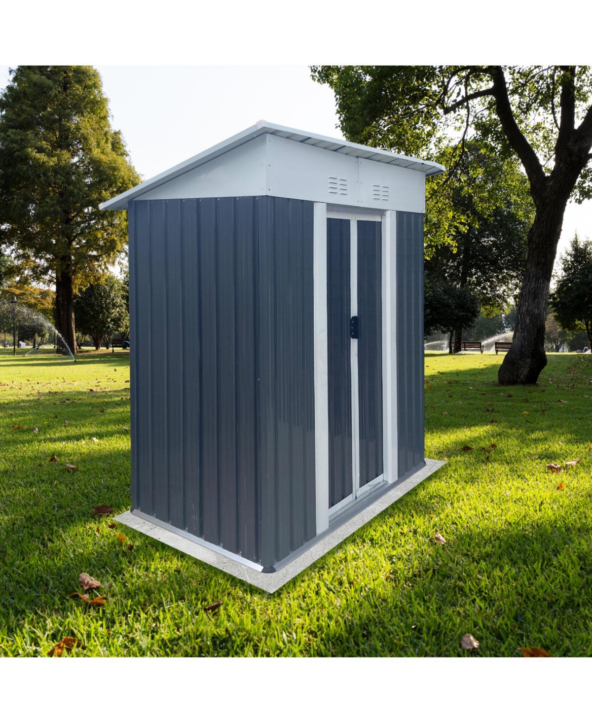 Click here for Streamdale 5FTx3FT Pent Roof Grey Outdoor Tool Bik... prices