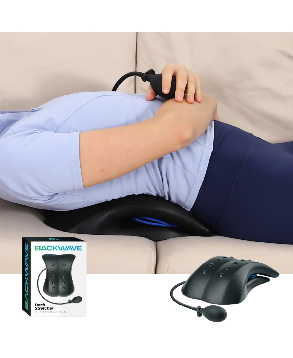 Click here for Reathlete BackWave Back Stretcher - Black prices