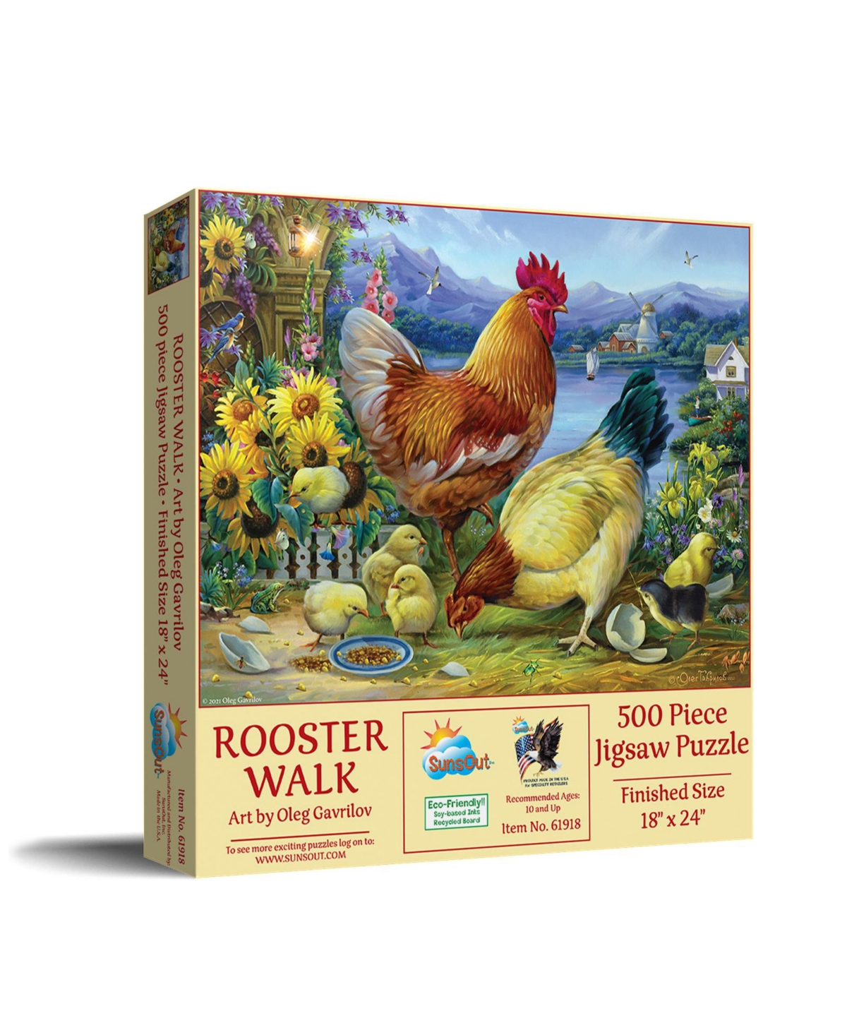 Click here for SunsOut Rooster Walk 500 piece Jigsaw Puzzle for A... prices