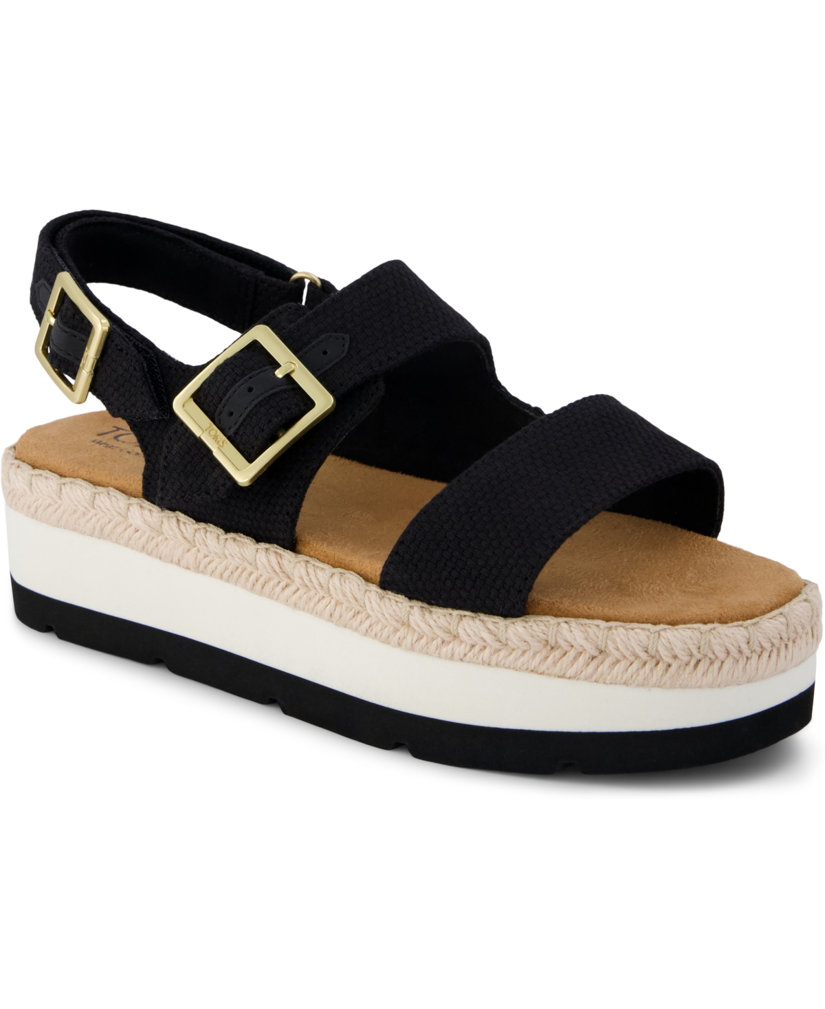 Click here for Toms Womens Giana Platform Open Toe Sandals - Blac... prices