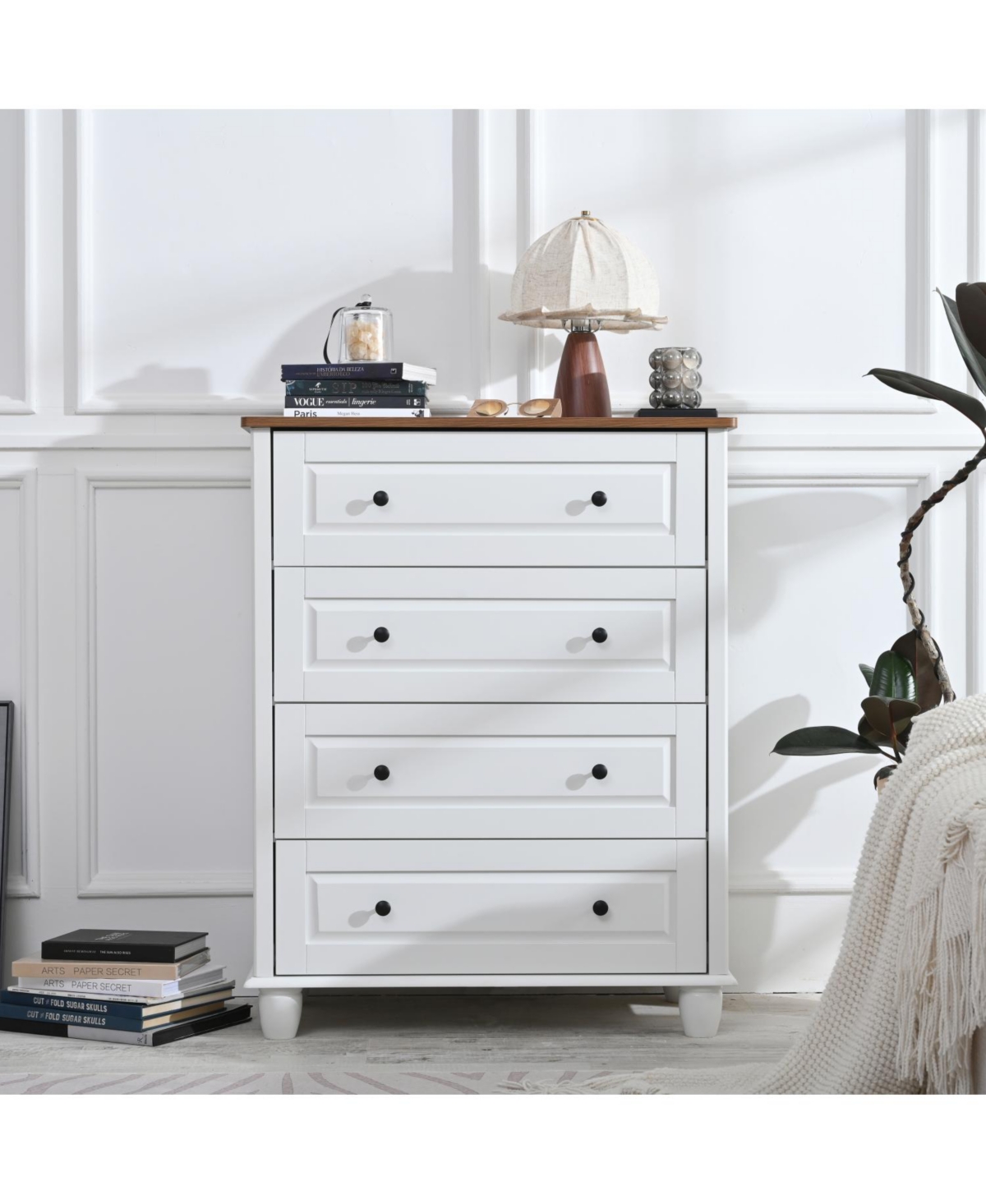 Click here for Streamdale Furniture Modern 4-Drawer Chest - Ivory... prices