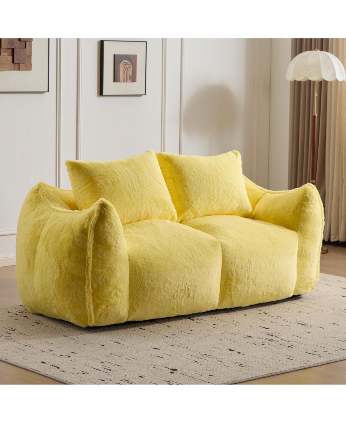 Click here for Streamdale Furniture Giant Yellow Bean Bag Couch w... prices