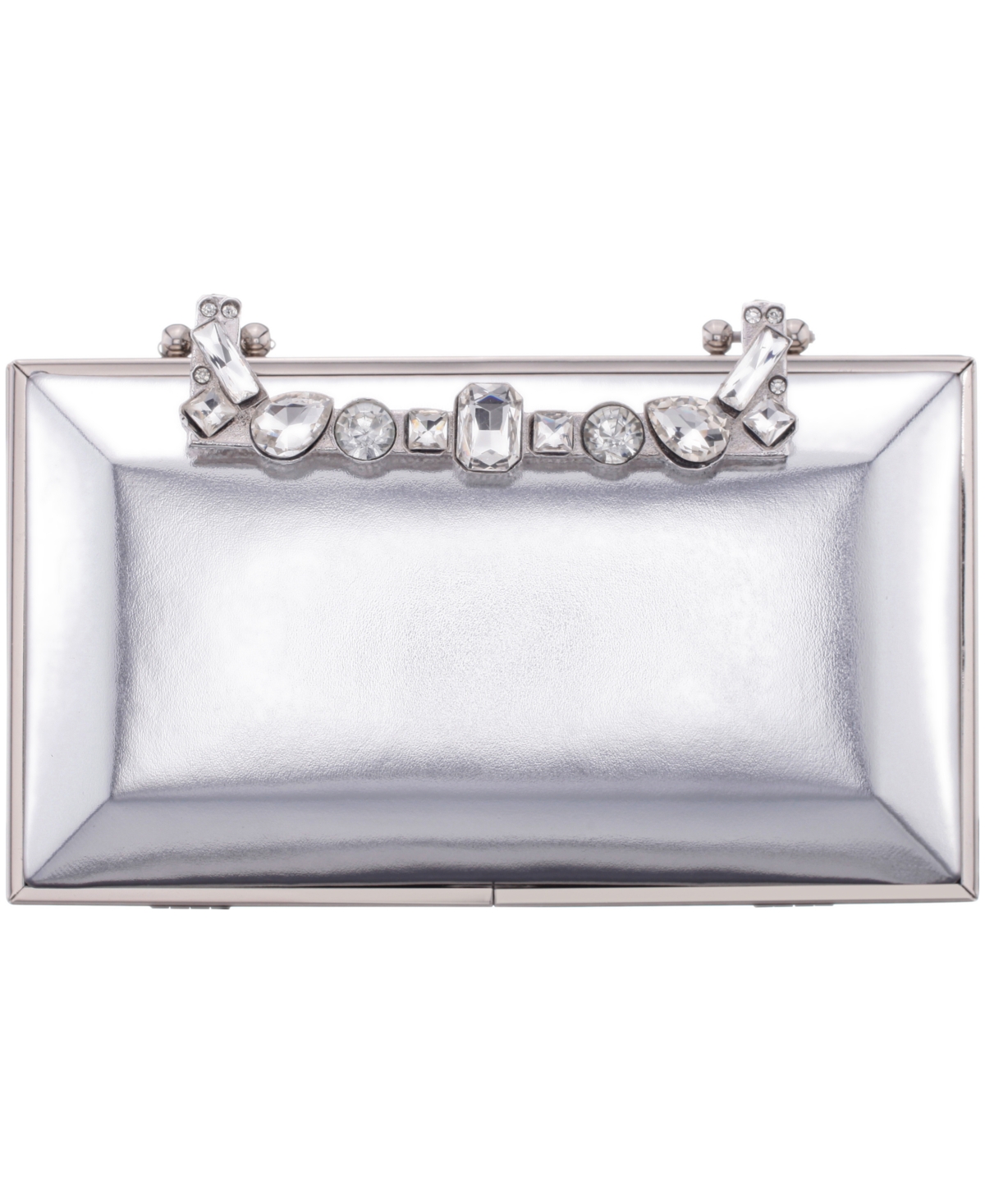 Click here for Nina Crystal Handle Lift Lock Clutch - Silver prices
