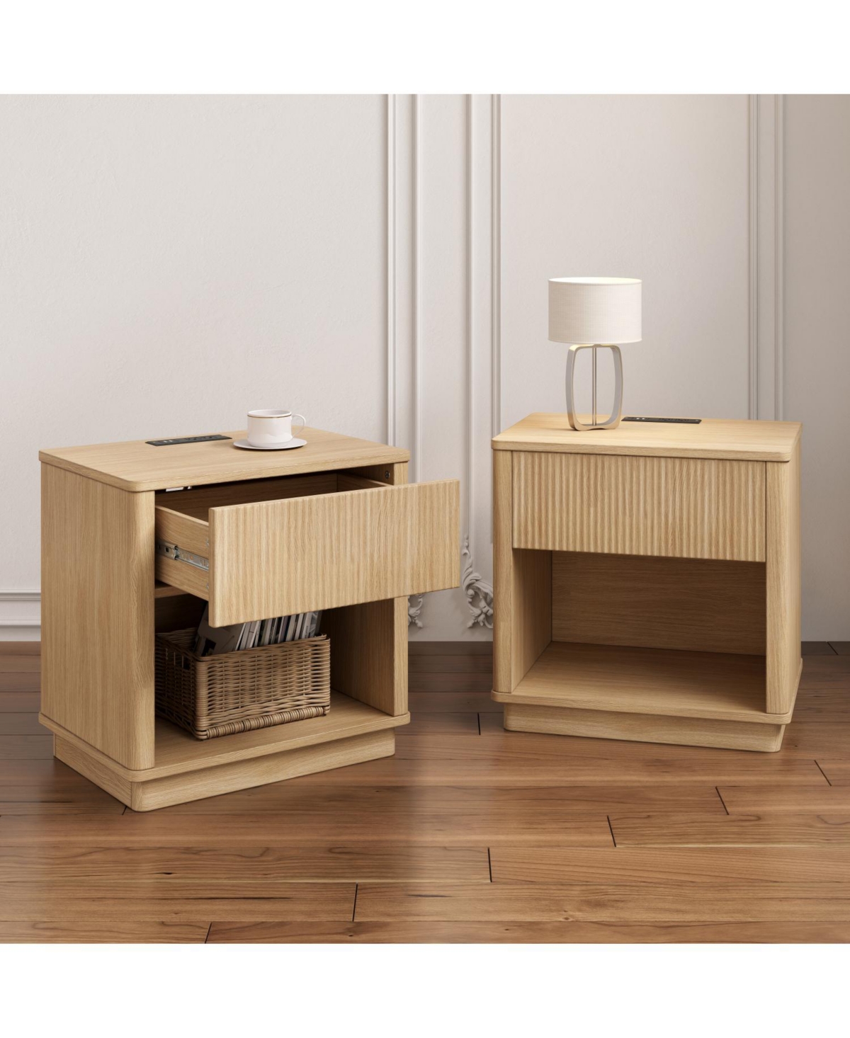 Click here for Streamdale Charging Nightstand Set of 2  Usb Bedsi... prices
