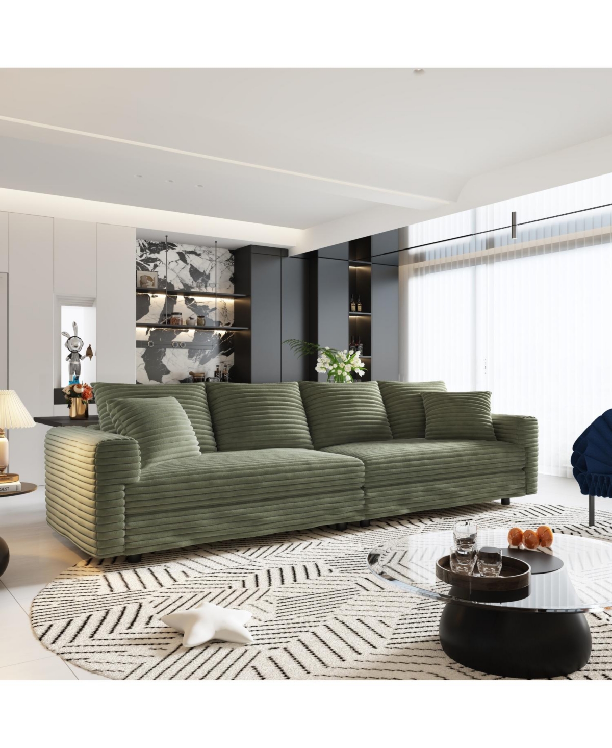 Click here for Streamdale Furniture Corduroy 4-Seat Sofa  Modern... prices