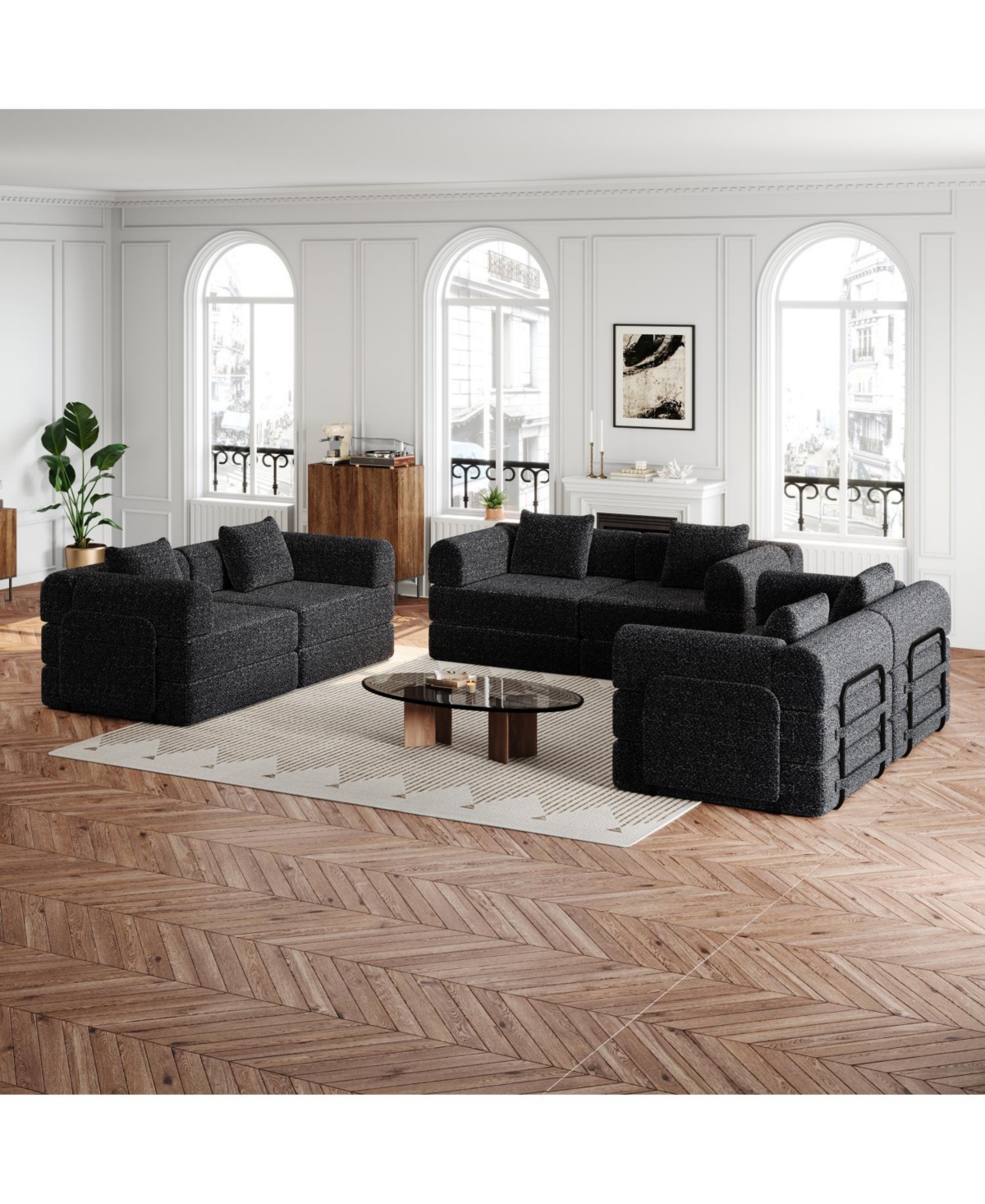 Click here for Streamdale FurnitureChenille 6-Seater Convertible... prices