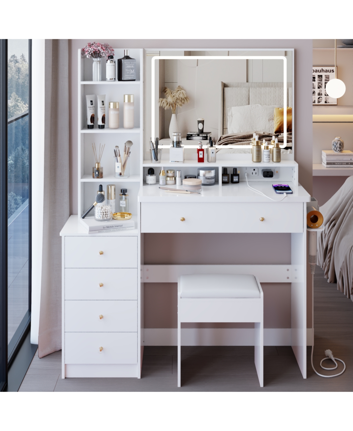 Click here for Streamdale Furniture Large Vanity Table with Charg... prices