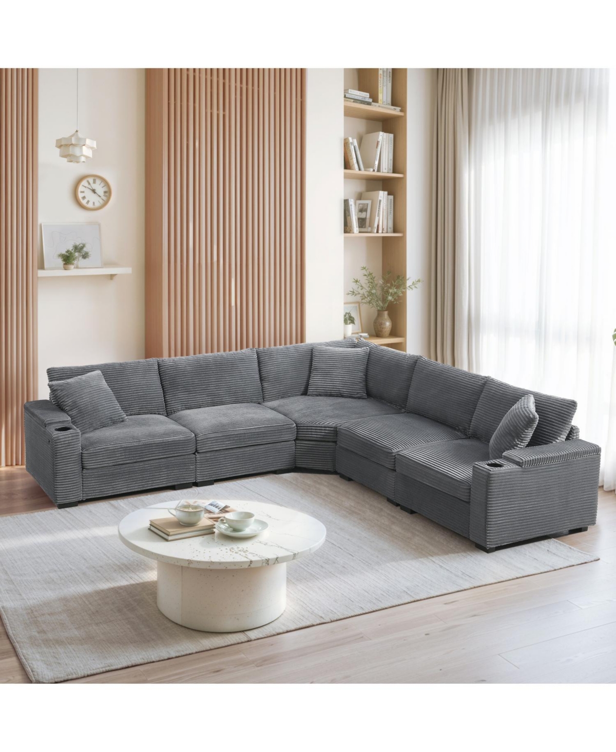 Click here for Streamdale 106" L-Shaped Corduroy Sectional S... prices