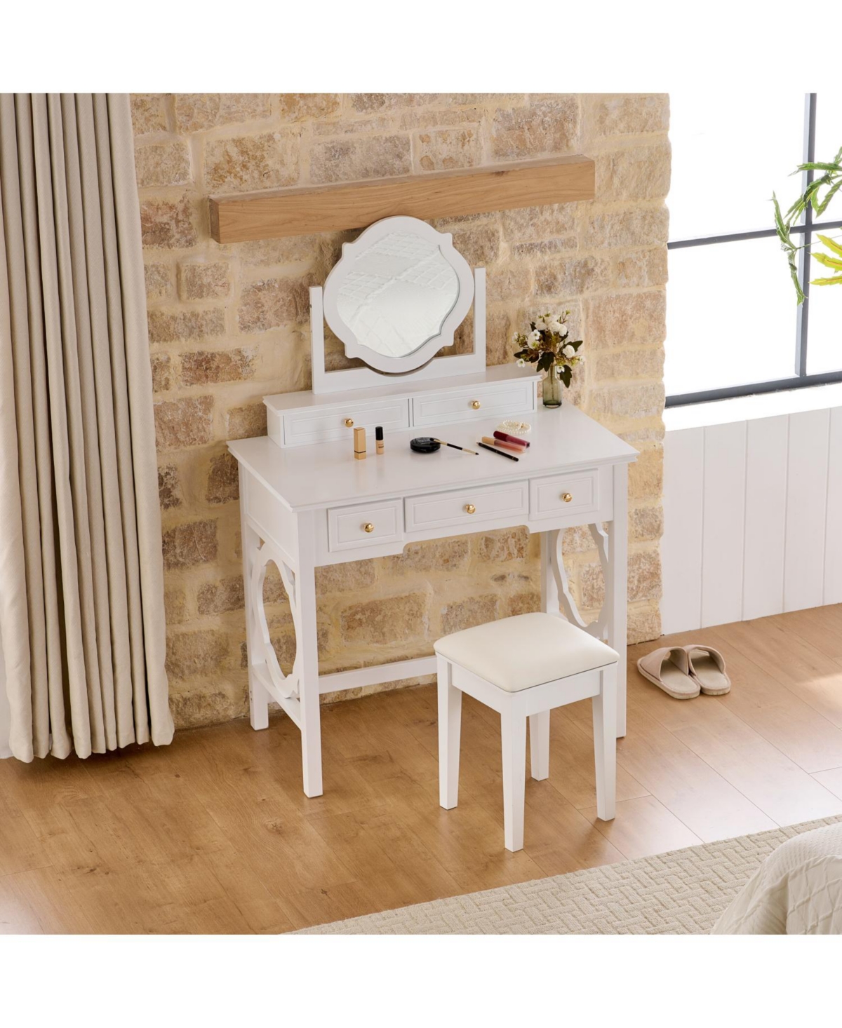 Click here for Streamdale Furniture Compact Vanity Table with Rev... prices