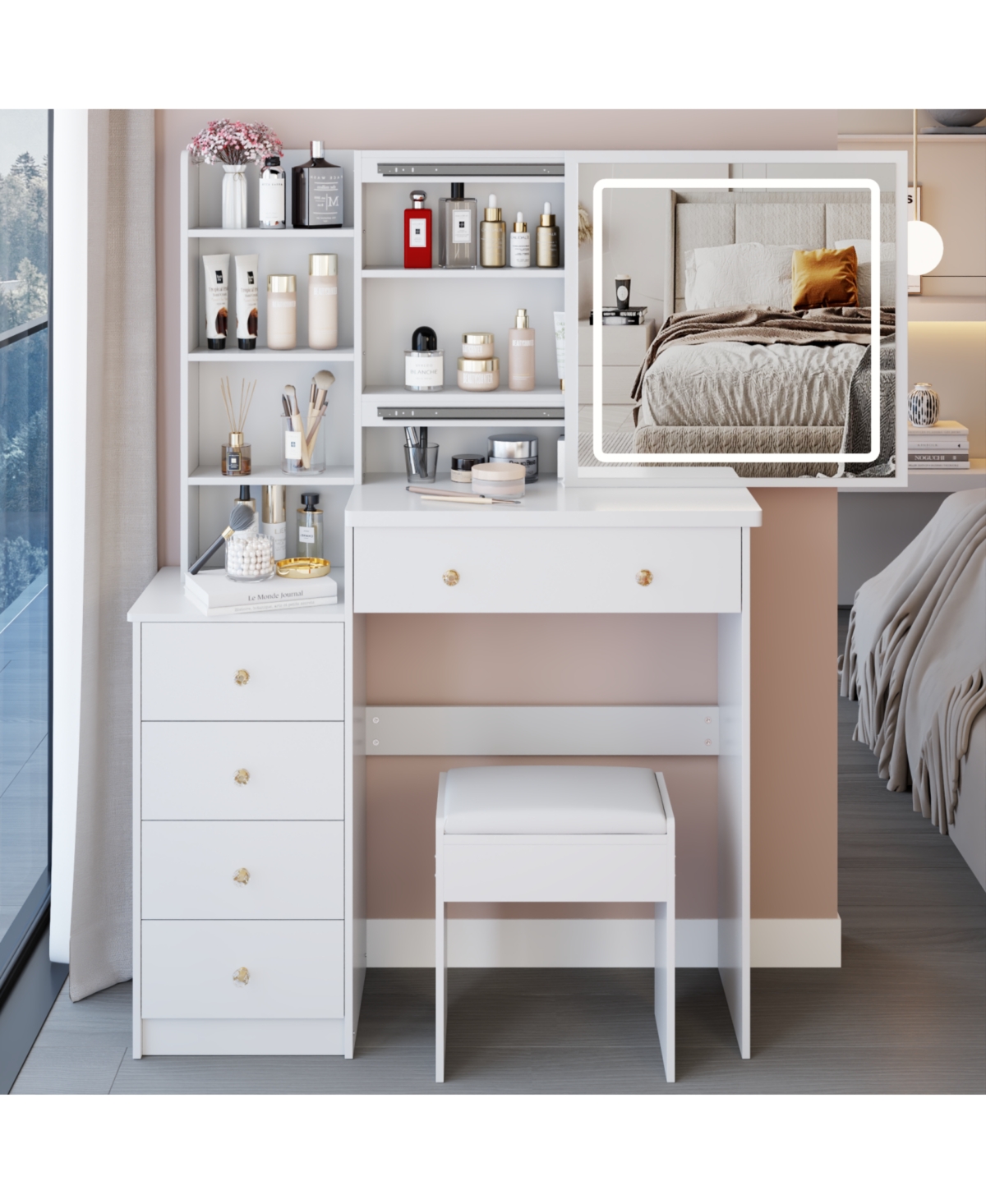 Click here for Streamdale Furniture 37" Led Mirror Vanity Ta... prices