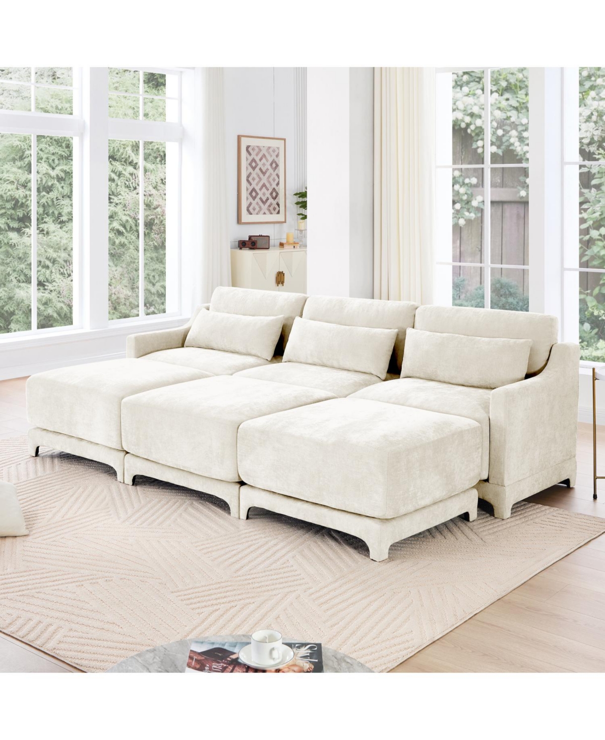 Click here for Streamdale Furniture Beige Chenille 3-Seater Sofa... prices
