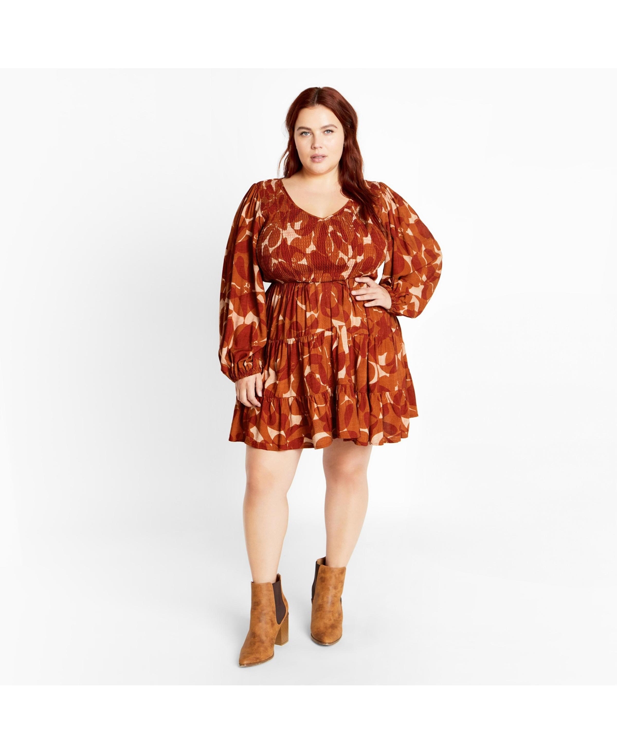 Click here for City Chic Womens Jemma Mini Print Dress - Red prin... prices