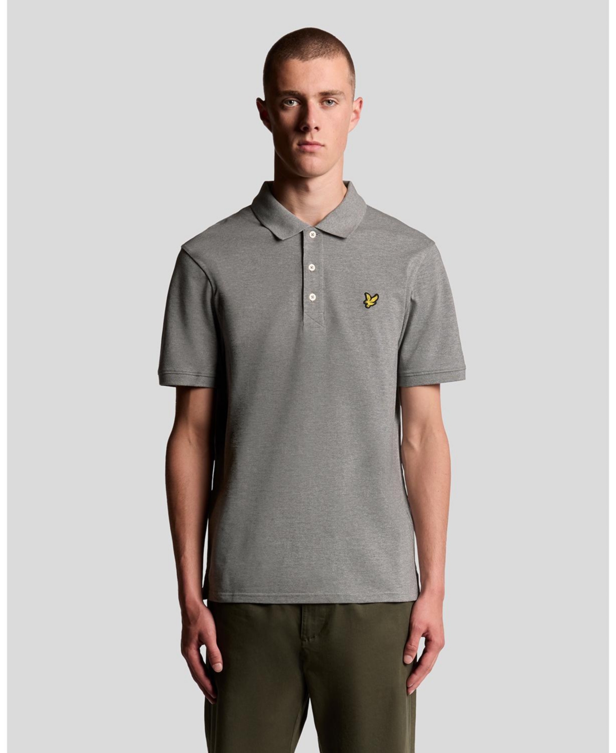 Click here for Lyle & Scott Mens Plain Polo Shirt - Mid grey marl prices