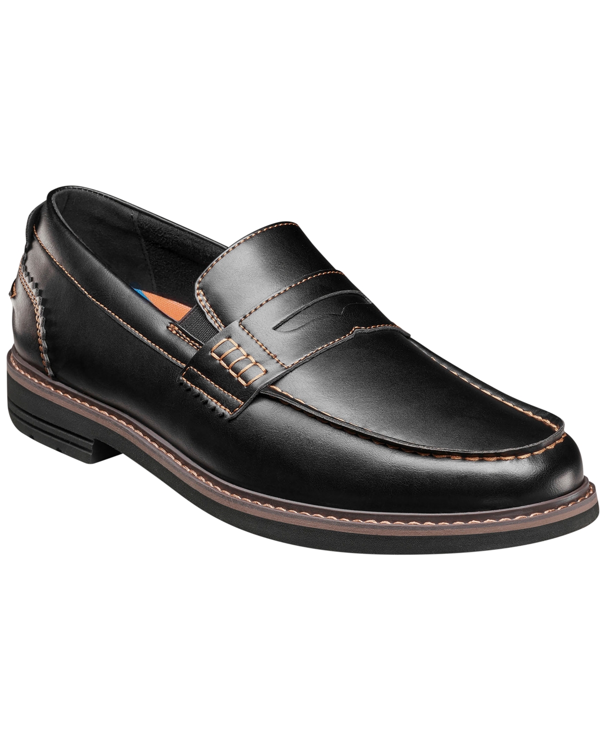 Click here for Nunn Bush Mens Oslo Moc-Toe Penny Loafers - Black prices