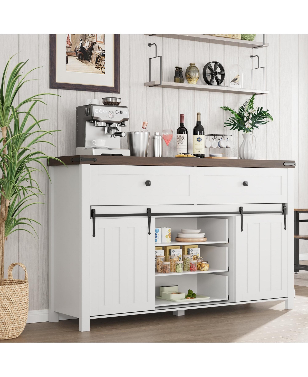 Click here for gaomon Kitchen Sideboard with Sliding Barn Doors... prices